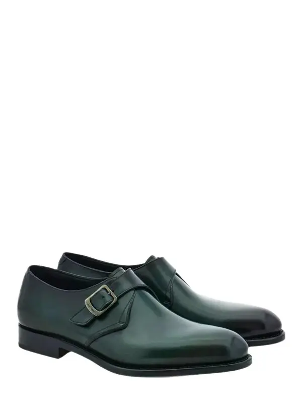 FERRAGAMO Tramezza Single Monkstrap Shoes - Green