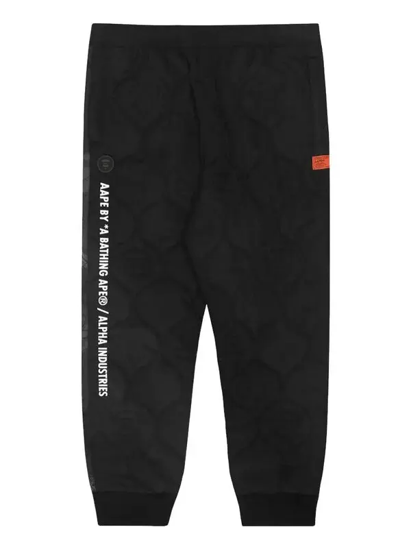 AAPE BY *A BATHING APE X Alpha Industries Quilted Camouflage-panel Tapered Trousers - Green