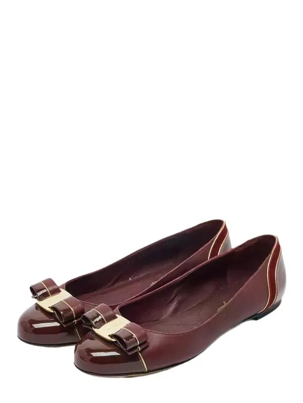 FERRAGAMO Varina Bow Ballet Flats - Red