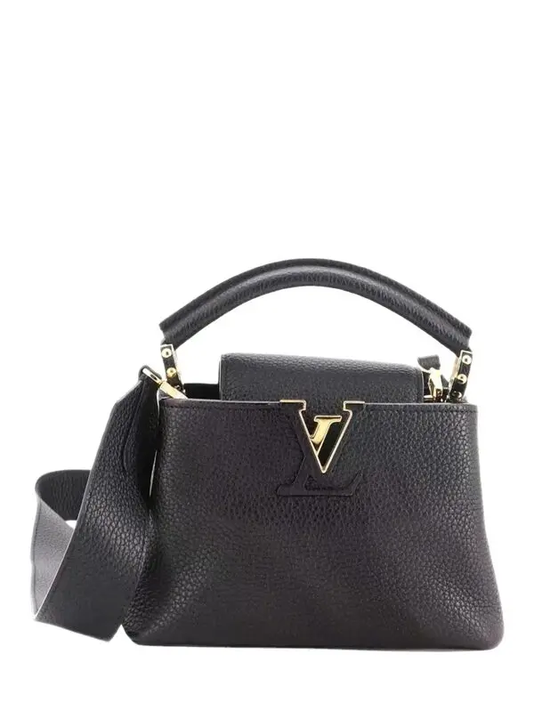 LOUIS VUITTON Capucines Bag Leather Mini Satchel - Black