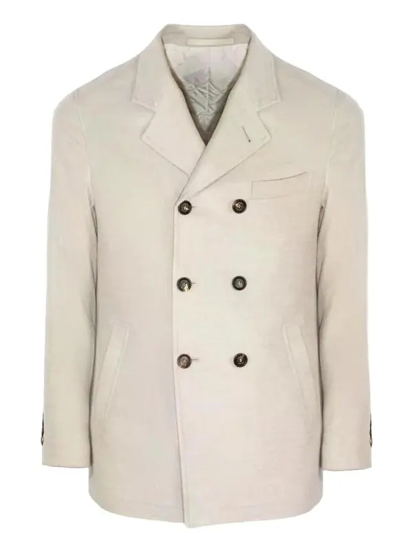 Eleventy Double-breasted Coat - Neutrals