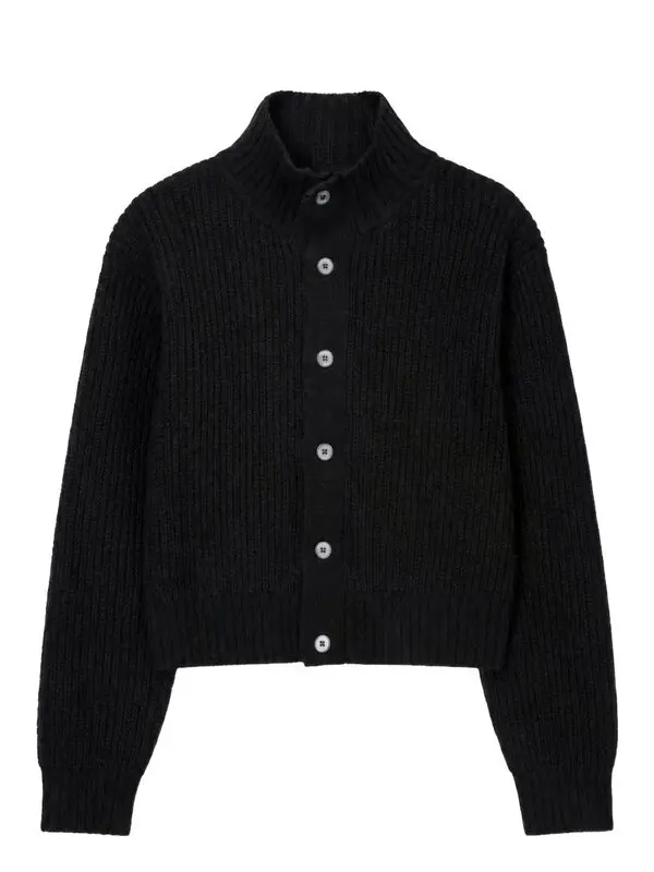 DUNST Ribbed-knit High-neck Sweater - Black