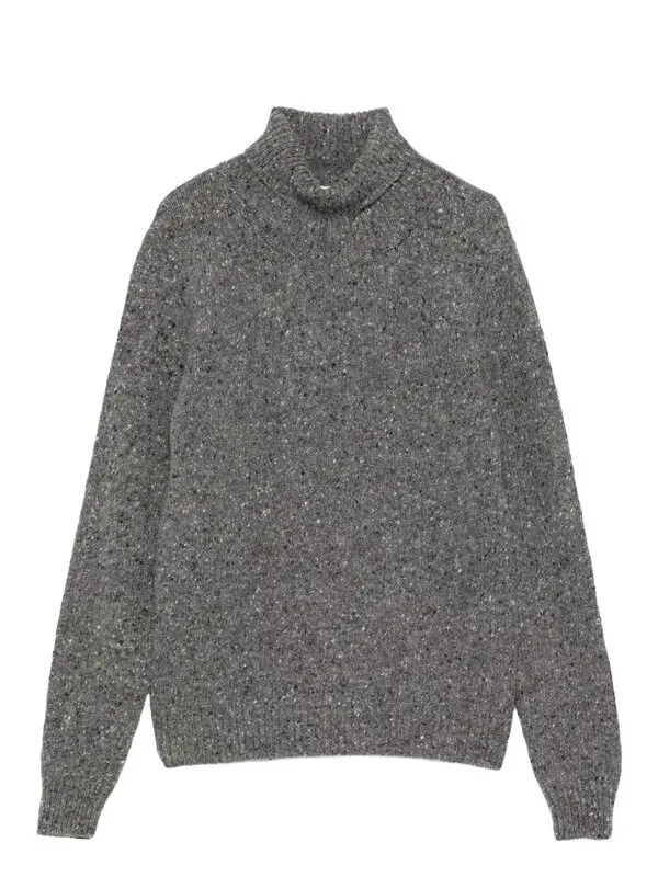 Bruno Manetti Speckled Roll-neck Sweater - Grey