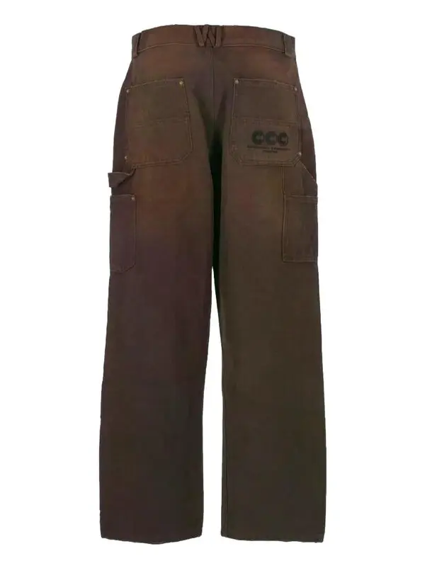 WILLY CHAVARRIA Logo-embroidered Trousers - Brown