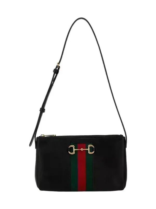 Gucci Horsebit Web Small Shoulder Bag - Black
