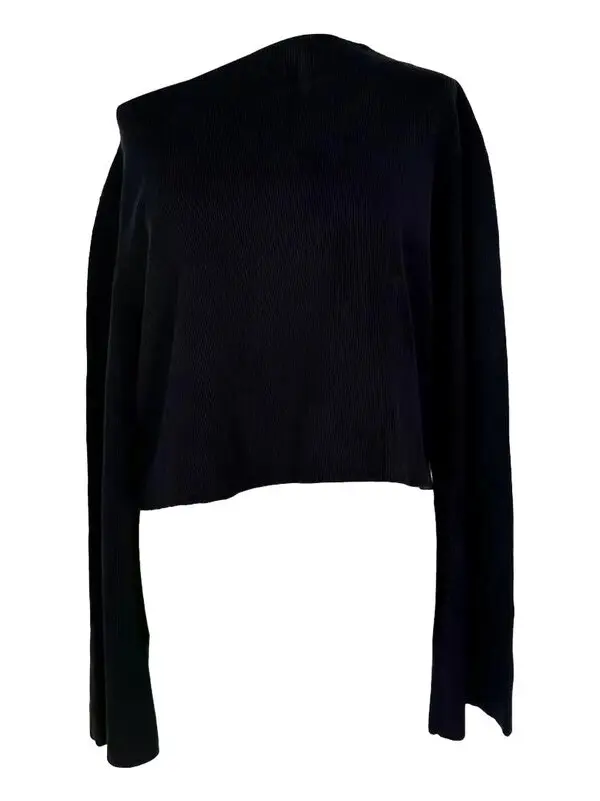 Theory Asymmetrical Off-shoulder Top - Black