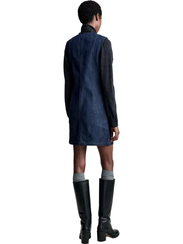 A.p.c. June Dress Dress In Raw Japanese Denim - Indigo