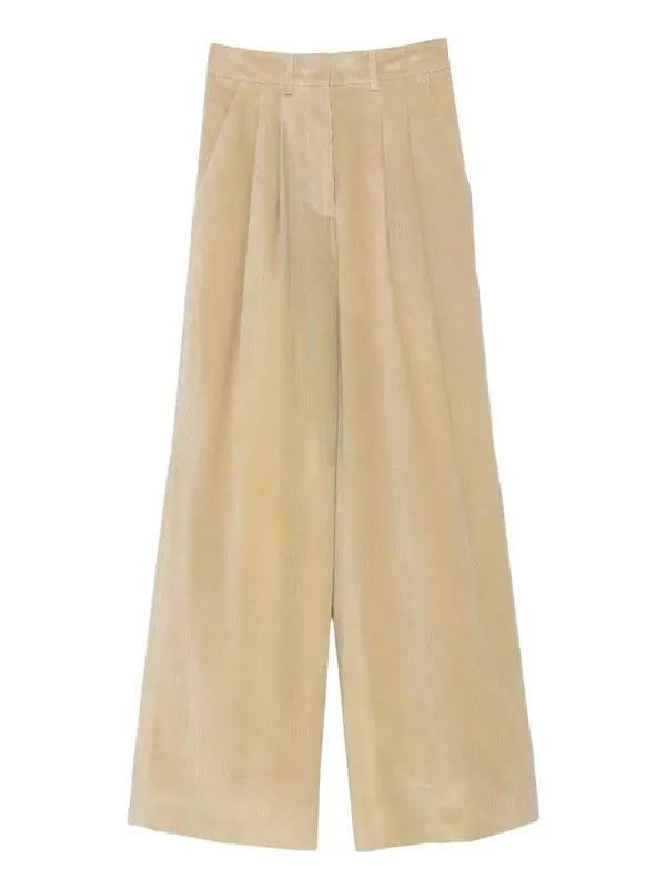 PT TORINO Pleated Corduroy Trousers - Neutrals