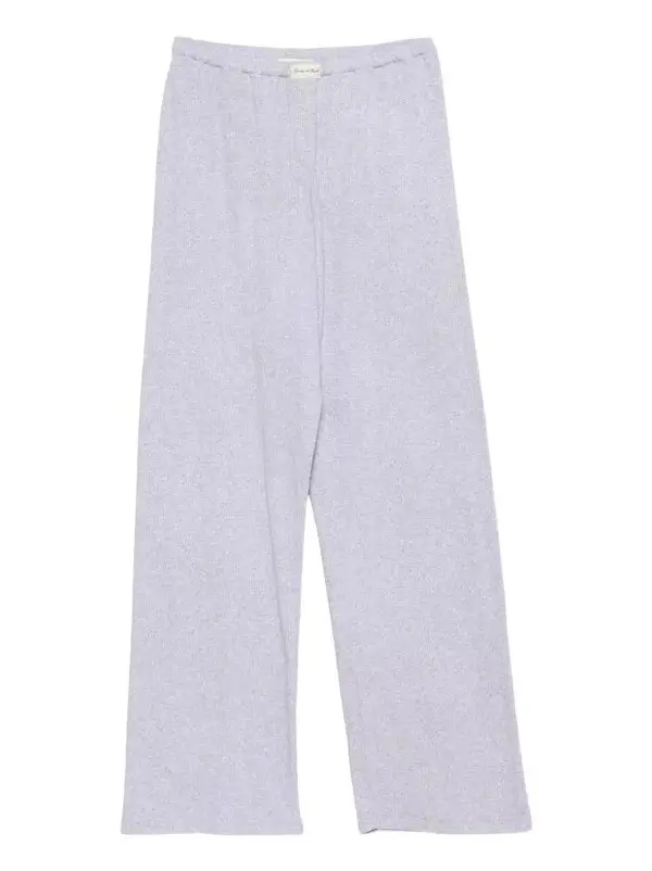Sporty & Rich Ribbed-knit Straight Trousers - Grey