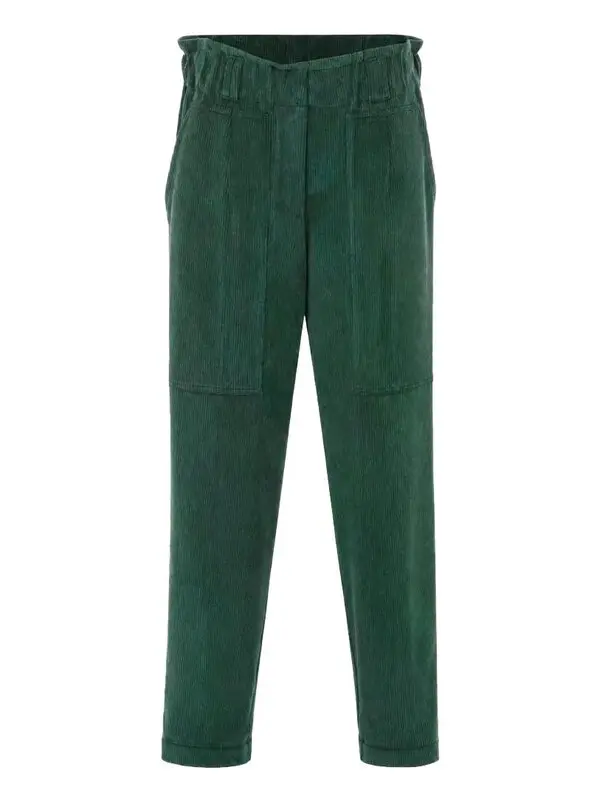 RUE DU BAC Corduroy-effect Pocket-detail Trousers - Green
