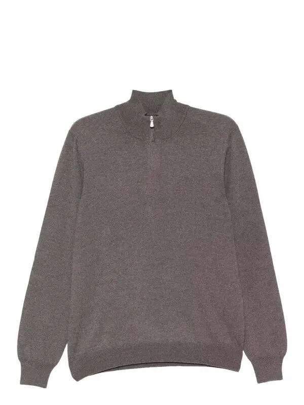 BARBA NAPOLI Quarter-zip Sweater - Brown
