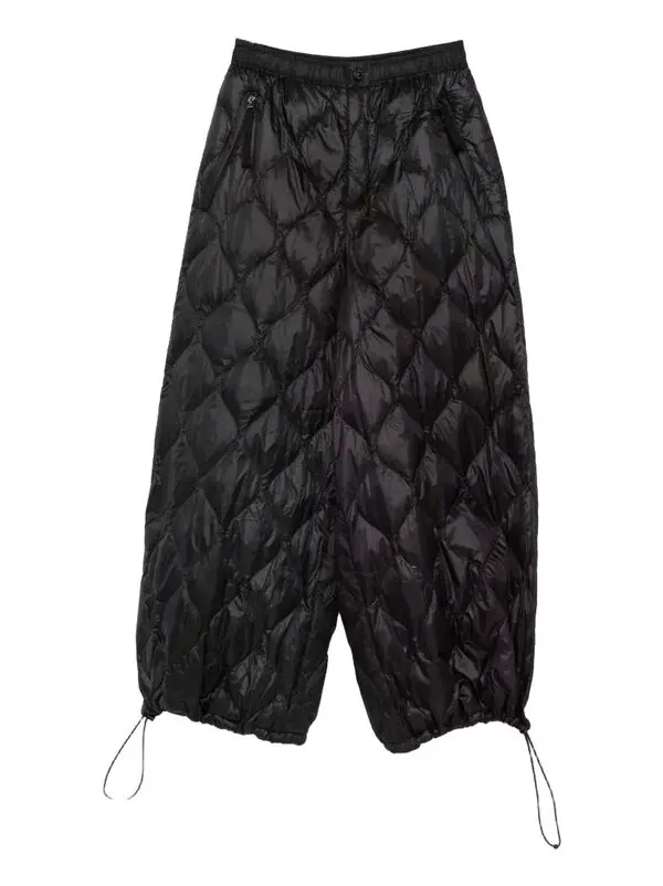 Taion Quilted Cropped Trousers - Black