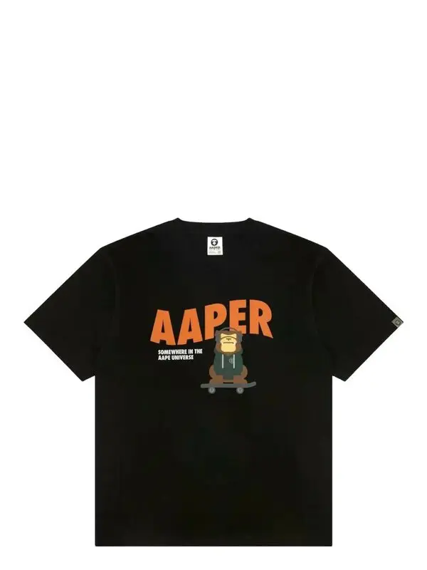 AAPE BY *A BATHING APE Aaper Graphic-print T-shirt - Onyx