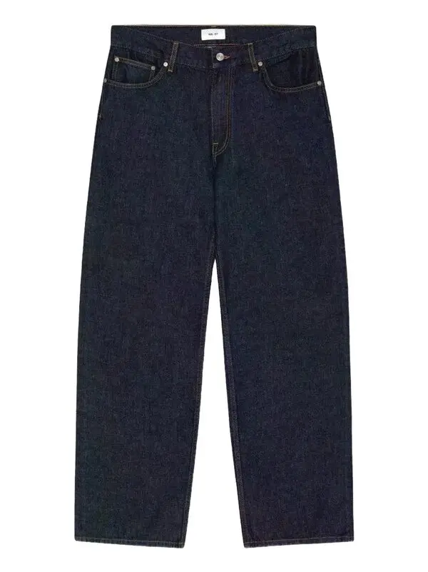Nn07 Ross Logo-patch Jeans - Blue