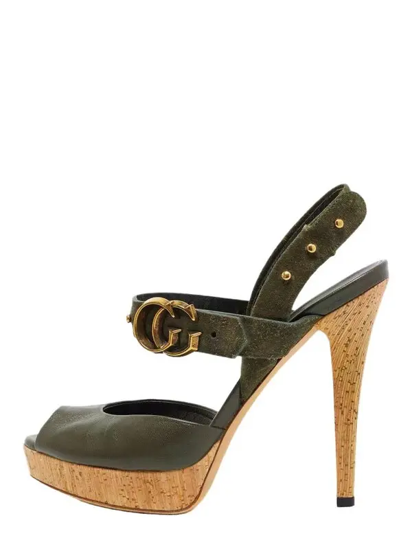 Gucci Gg Platform Sandals - Green