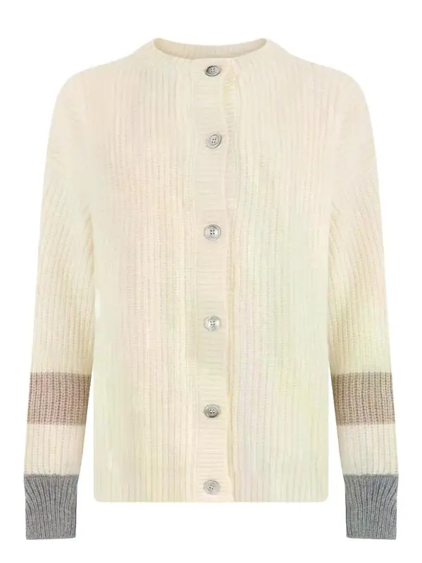 MOORER Alexis-tcl Ribbed Colour-block Cardigan - Neutrals