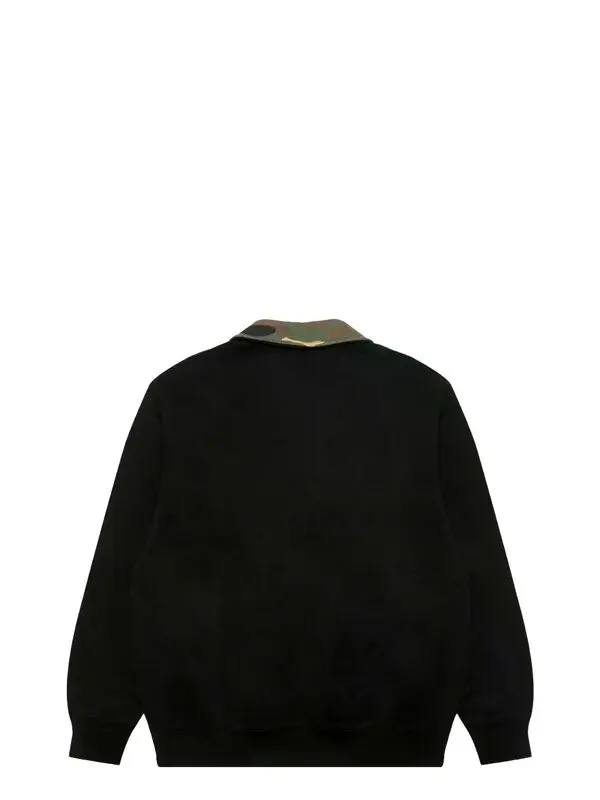 AAPE BY *A BATHING APE Moonface-print Half-zip Sweatshirt - Onyx