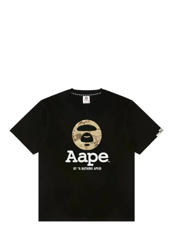 AAPE BY *A BATHING APE Moonface Logo-print T-shirt - Black