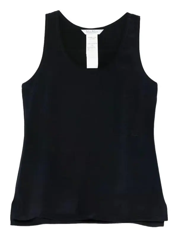 Max Mara Silk Crepe De Chine Top Ultramarine - Blue