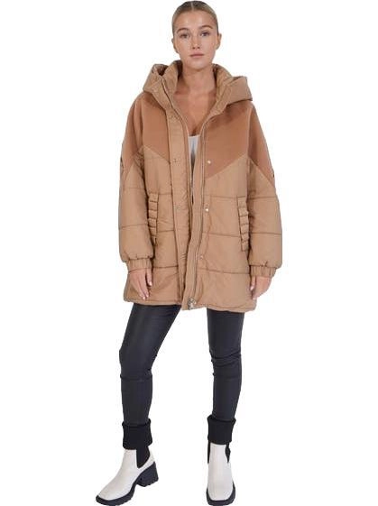 BELLE & BLOOM Say It Again Quilted Jacket - Camel