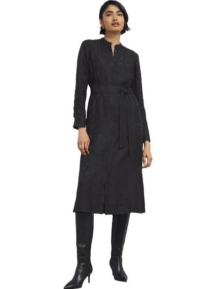 HOBBS LONDON Sloane Silk Midi Shirt Dress - Black