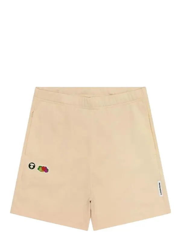 AAPE BY *A BATHING APE X Fruit Of The Loom Moonface-logo Track Shorts - Neutrals