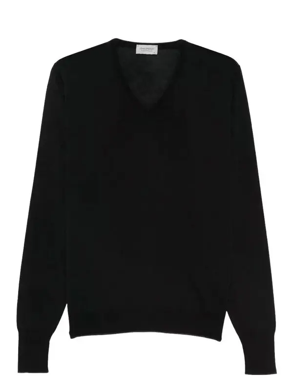 John Smedley Bobby V-neck Top - Black