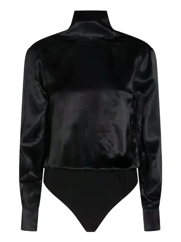 CATALINA Silk Bodysuit - Black