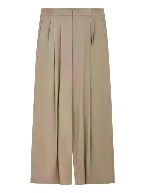 Max Mara Pleated Wide-leg Trousers - Neutrals