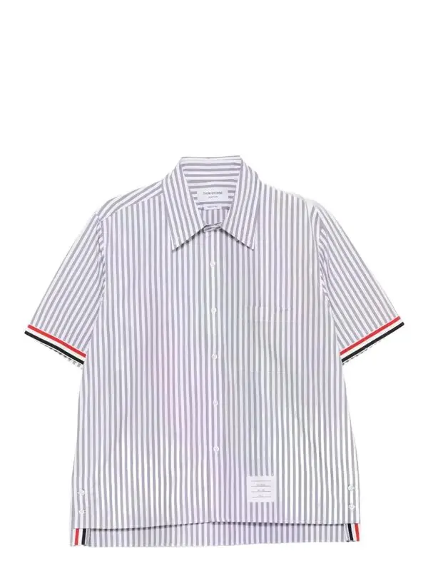 Thom Browne Striped Short-sleeve Shirt - Grey