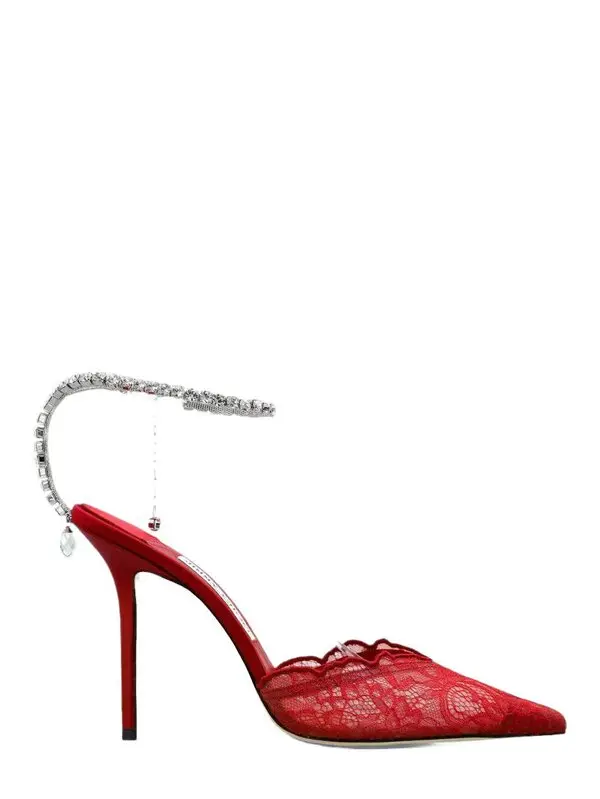 JIMMY CHOO Saeda Lace-overlay Pumps - Red