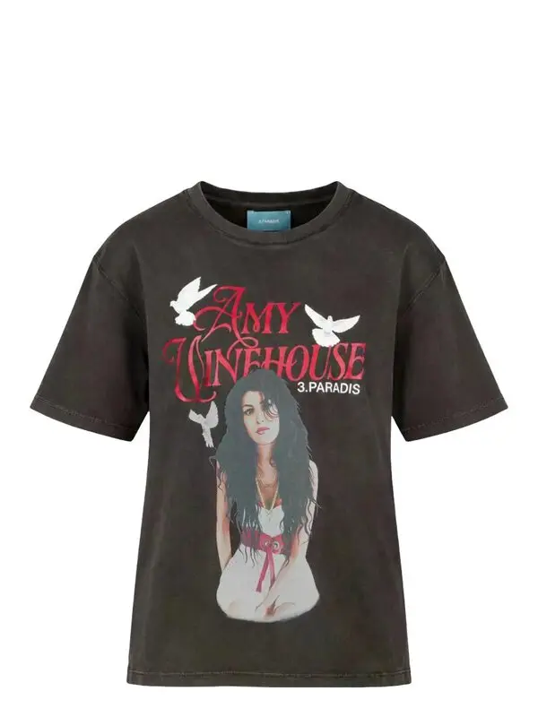 3.PARADIS Graphic-print T-shirt - Black