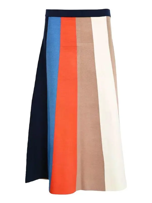 Victoria Beckham Striped A-line Skirt - Neutrals