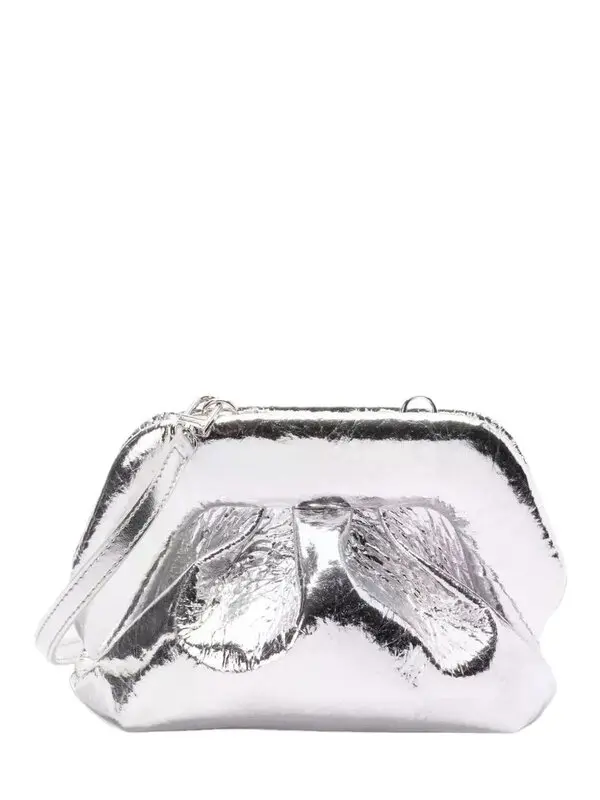 THEMOIRE Metallic-effect Gathered Shoulder Bag - Silver