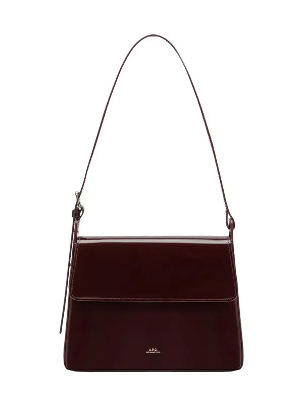 A.p.c. Virginie Patent Leather Shoulder Bag With Foil Logo - Violet