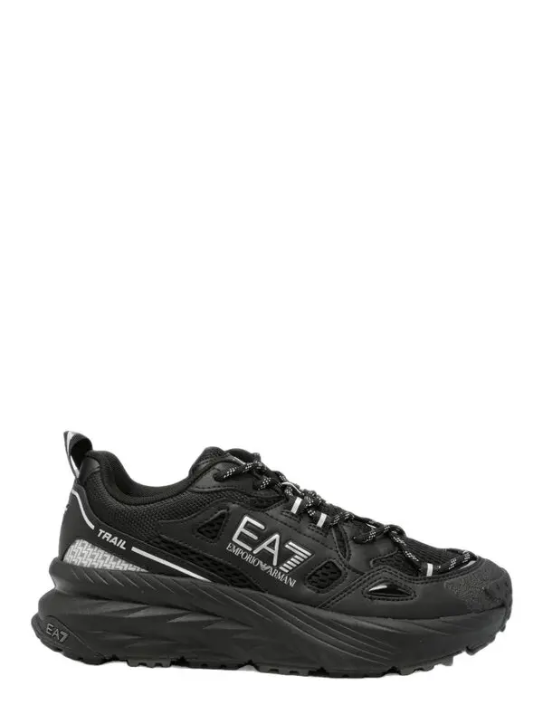 EA7 Low-top Mesh Trainers With Chunky Sole And Printed Logo - Black