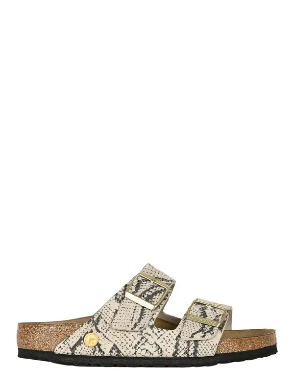 BIRKENSTOCK Arizona Python Print Suede Leather Sandals - White