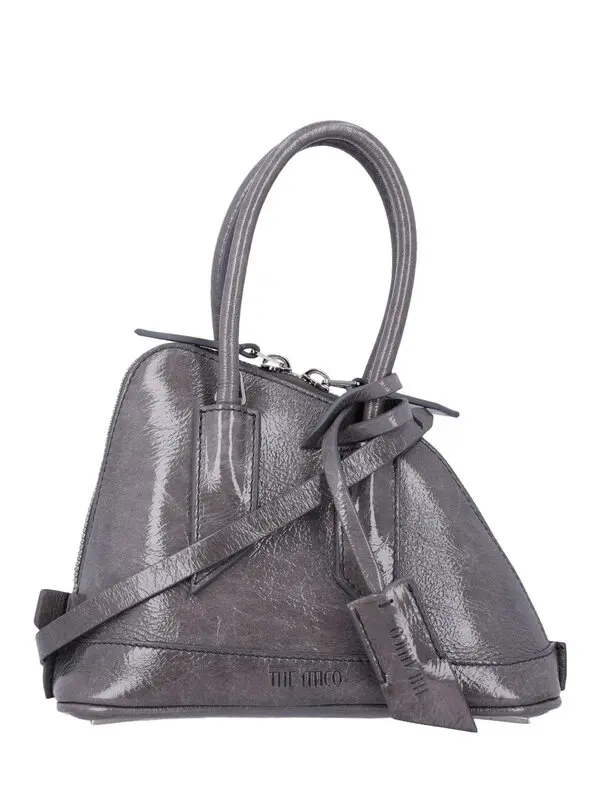 Attico La Sant Ambroeus Asymmetrical Calfskin Handbag - Grey