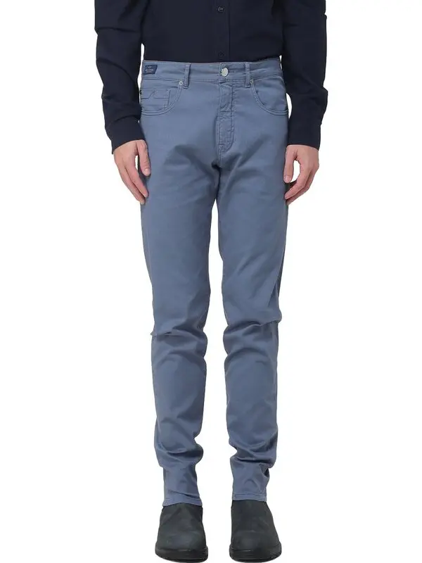 Paul & Shark Slim Fit Cotton Blend Five-pocket Trousers - Gnawed Blue
