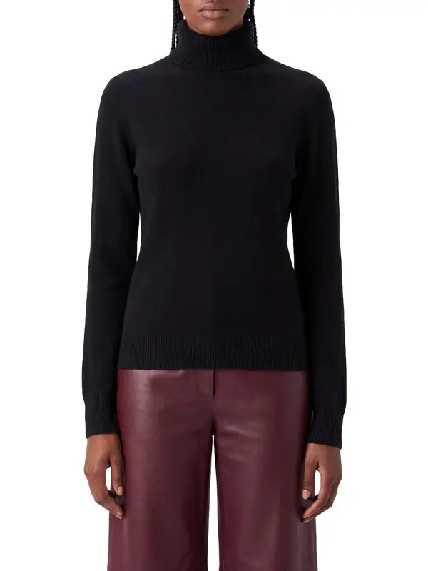 NOTSHY Pure Cashmere Turtleneck Jumper With Long Sleeves And Ribbed Trim - Black