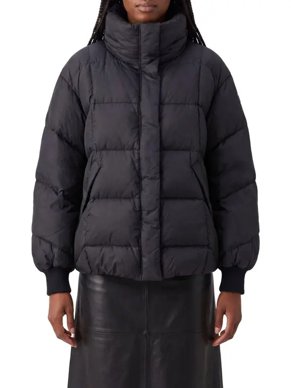 TATRAS Short Water-repellent Puffer Jacket In Quilted Nylon With Funnel Neck - Black