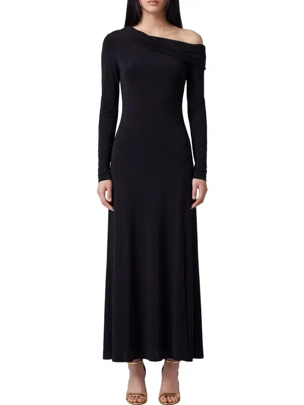 Alberta Ferretti One-shoulder Viscose Long Sheath Dress With An Asymmetric Neckline - Multicolor