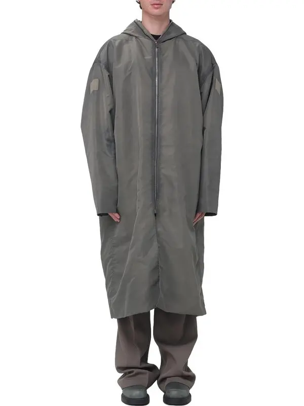 Rick Owens Oversized Long Water-repellent Nylon Parka With Hood And Zip - Grey