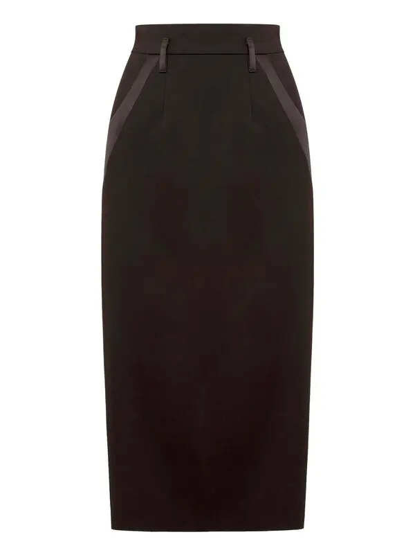 TIA DORRAINE Chic Impressions Pencil Midi Skirt - Black