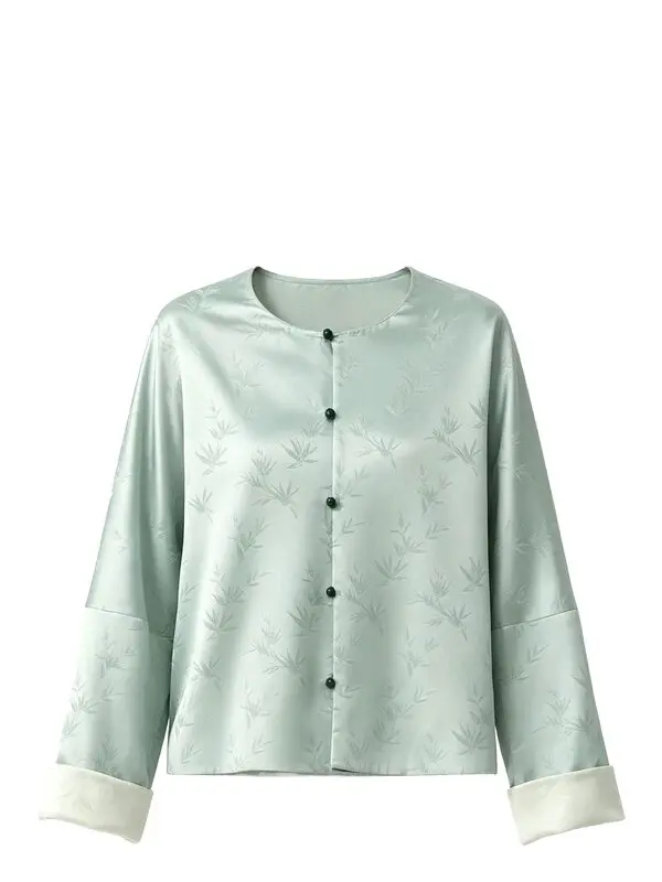 SILKINC Silk Jacquard Double Sided Jacket - Green