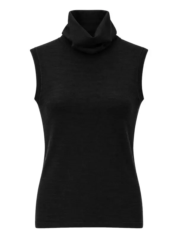 MUTE BY JL Sena Merino Funnel-neck Tank - Black