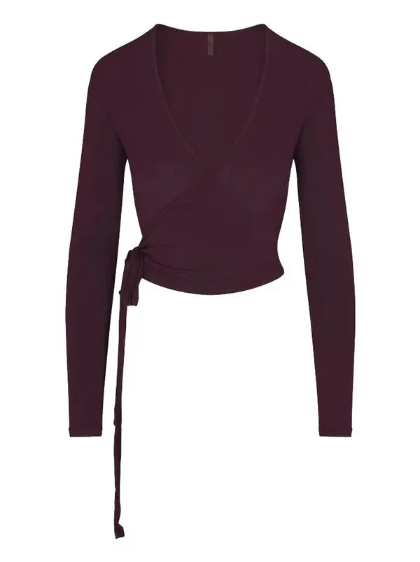 SKIMS Jersey Wrap Top - Currant