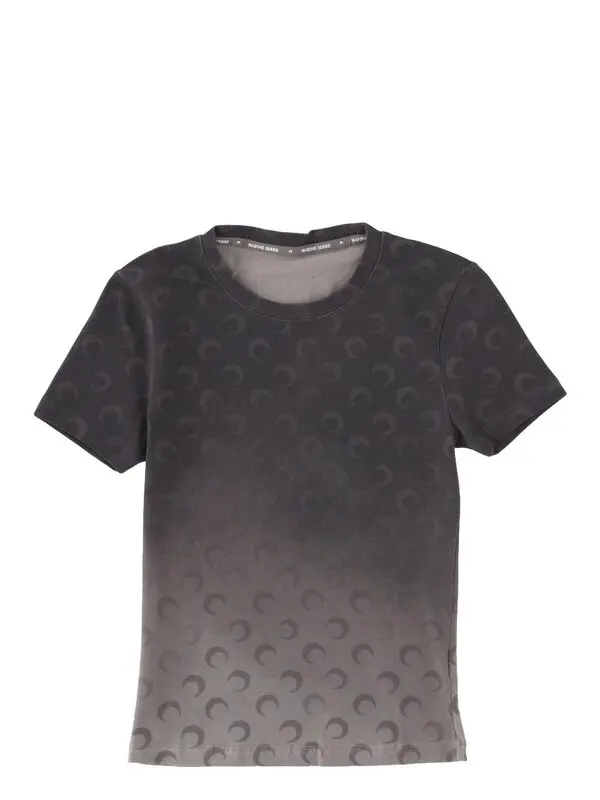 MARINE SERRE Cotton Jersey T-shirt - Grey