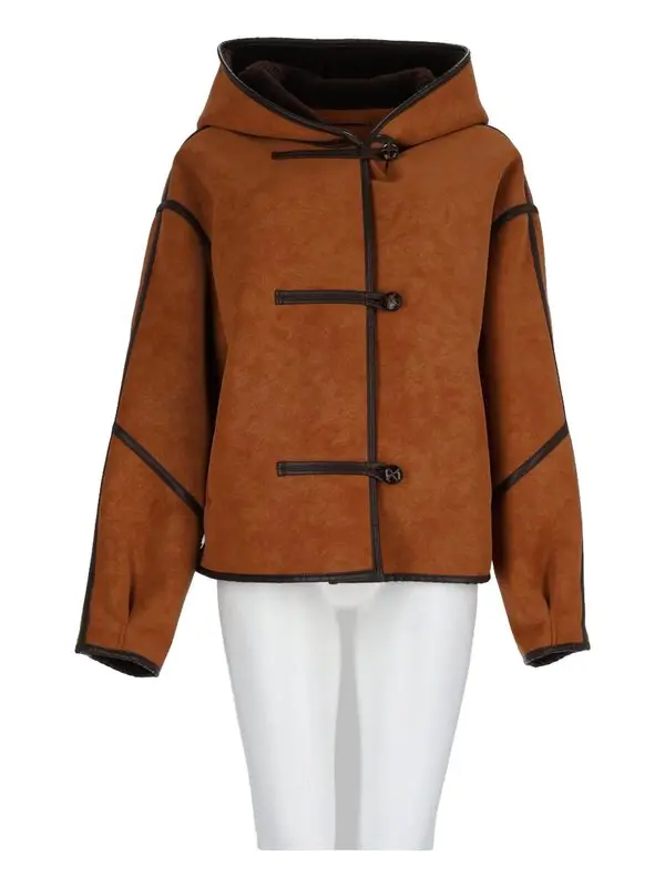 STAND STUDIO Up Mini Jacket With Polyurethane Outer And Polyester Lining - Brown