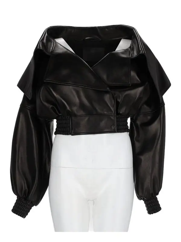 Balenciaga Leather Mini Jacket Made In Italy - Black